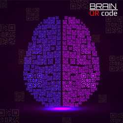 Qr code head silhouette human heads with code Vector Image