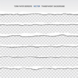 Torn paper pipped pages rip paper border Vector Image