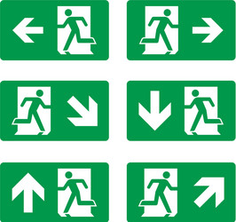 Exit sign logo template design Royalty Free Vector Image