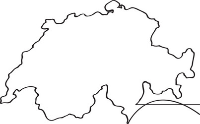 Sketch of a map switzerland Royalty Free Vector Image