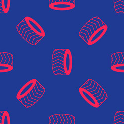 Red car tire wheel icon isolated seamless pattern Vector Image