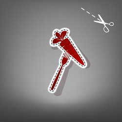 Vegetarian food sign red Royalty Free Vector Image