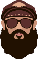 Man face flat style front Royalty Free Vector Image