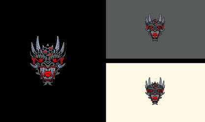 Head red devil logo concept design Royalty Free Vector Image