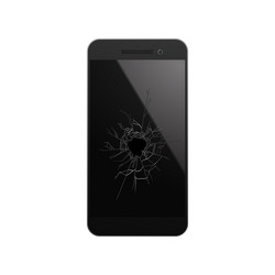 Broken mobile phone glass hole cracks electronic Vector Image