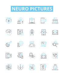 Neuro pictures line icons set neuroimage Vector Image