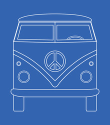 Old hippie kombi Royalty Free Vector Image - VectorStock