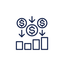 Personal income icon line style design from Vector Image