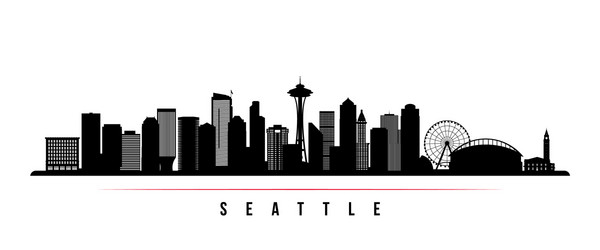 Seattle Skyline Banner Vector Images (72)