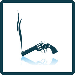 Smoking revolver icon Royalty Free Vector Image