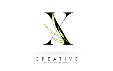 Colorful letter x logo with leading lines Vector Image