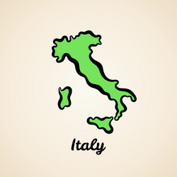 Simplified map of italy outline with slightly Vector Image