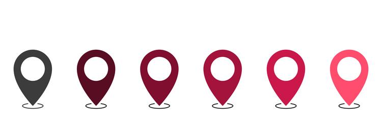 Location pin icons modern pointers Royalty Free Vector Image