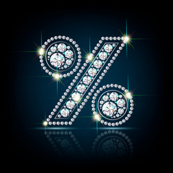 Percent sign made from diamond jewelry Royalty Free Vector