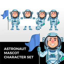 Space astronaut riding a rocket mascot logo Vector Image