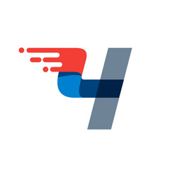 Number one fast speed motion logo Royalty Free Vector Image