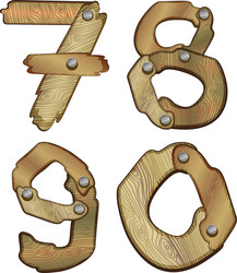 Wooden numbers Royalty Free Vector Image - VectorStock