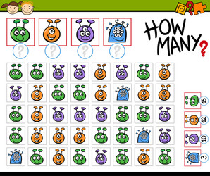 Counting animals cartoon game Royalty Free Vector Image