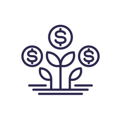 Personal income icon line style design from Vector Image