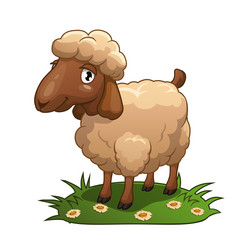 Shearing sheep with scissors simple cartoon style Vector Image