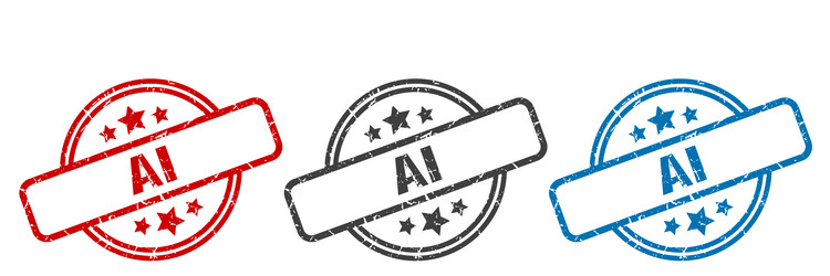 Ai stamp label round grunge sign Royalty Free Vector Image