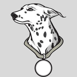 Dalmatian dog logo Royalty Free Vector Image - VectorStock