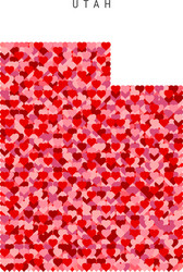 Utah us state map red outline border Royalty Free Vector