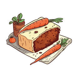 A cute cartoon carrot cake with icing Royalty Free Vector