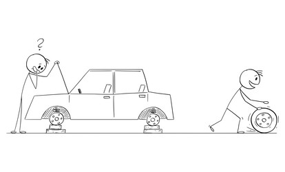 Stick Figure Bus Driver Cartoon