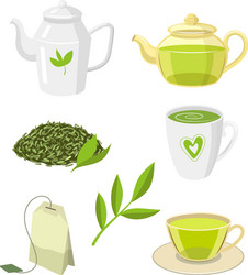 Chinese Tea Ceremony Objects Collection Royalty Free Vector