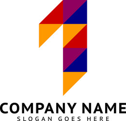 Number one logo 1 template Royalty Free Vector Image