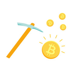 Mining bitcoins symbol red lines Royalty Free Vector Image