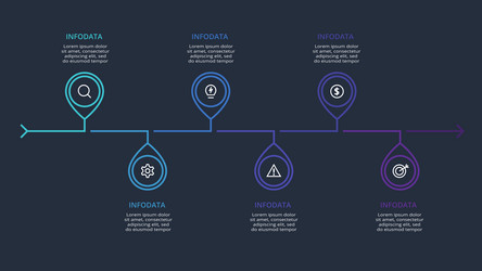 Timeline infographic with 6 elements template Vector Image