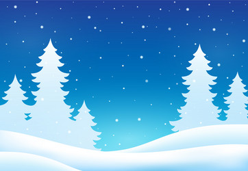 Winter tree theme image 2 Royalty Free Vector Image
