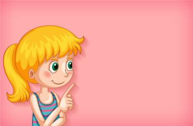 Woman pointing up Royalty Free Vector Image - VectorStock