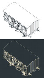 Cattle wagon blueprints Royalty Free Vector Image