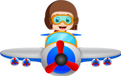 Cartoon happy young pilot standing Royalty Free Vector Image