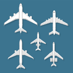Airplane top view and aircraft Royalty Free Vector Image