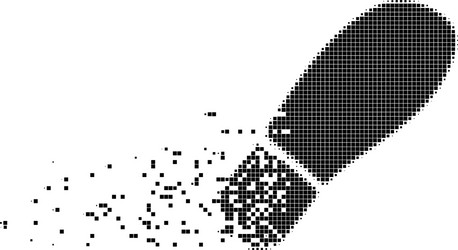 Human footprint damaged pixel icon Royalty Free Vector Image