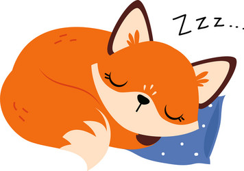 Cute fox sleeping Royalty Free Vector Image - VectorStock
