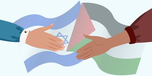 Israel and palestine handshake peace symbol Vector Image