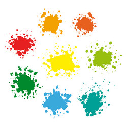 Colorful set of paint spots Royalty Free Vector Image