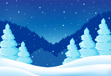 Winter tree theme image 2 Royalty Free Vector Image