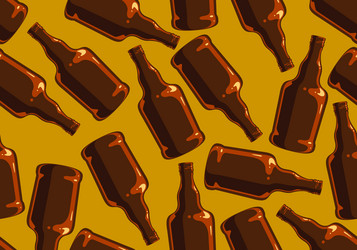Alcohol bottles seamless background set endless Vector Image