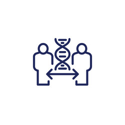 Clones line icon with dna Royalty Free Vector Image
