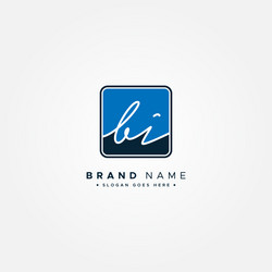 Simple signature logo for alphabet bi Royalty Free Vector