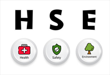 Hse concept health safety environment acronym Vector Image