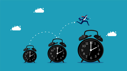 Have more time a businesswoman runs on growing Vector Image