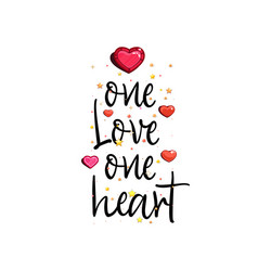Number one 1 made from red hearts love alphabet Vector Image