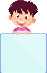 Children with blank board in cartoon style Vector Image